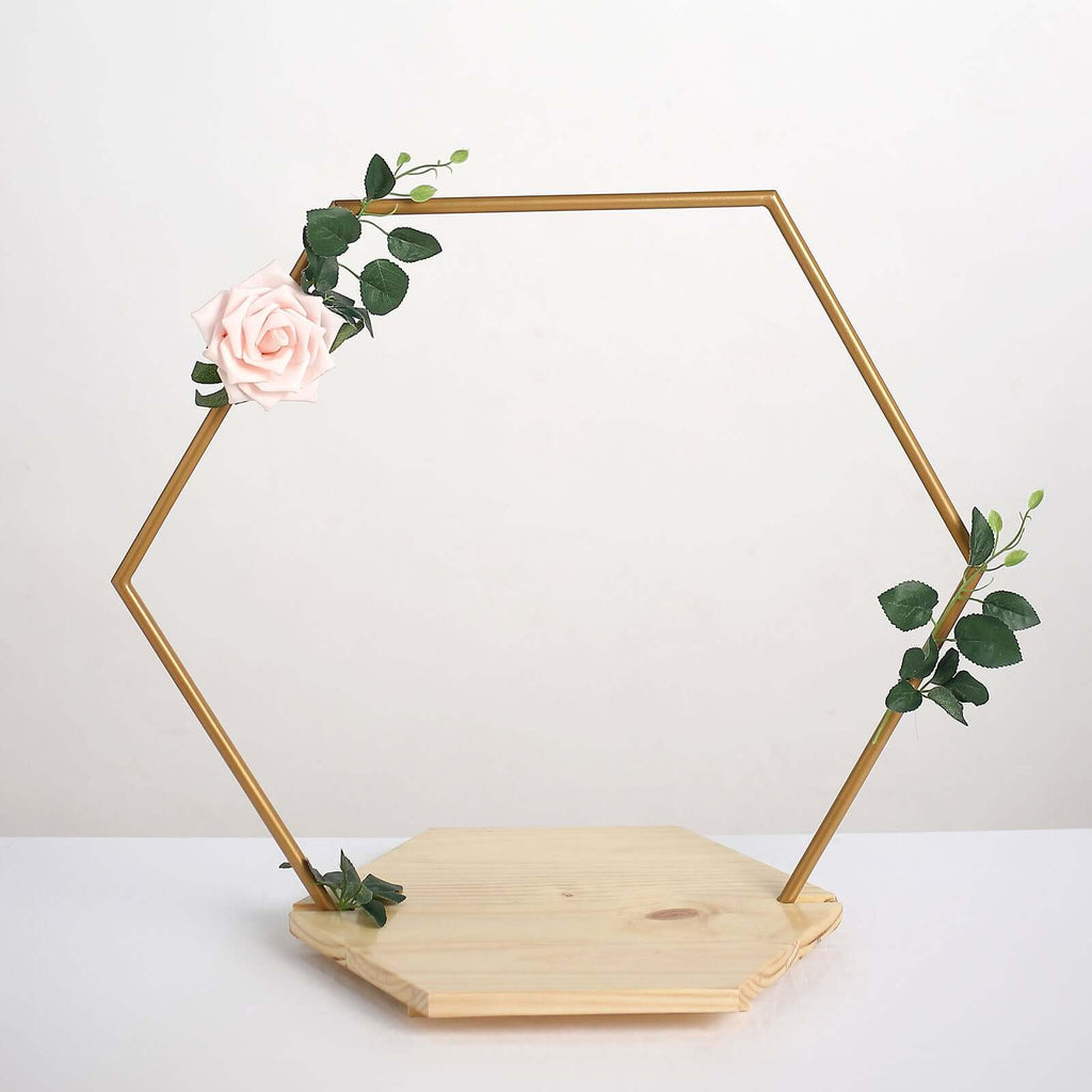 28 Hexagon Wedding Arch Cake Stand, Metal Floral