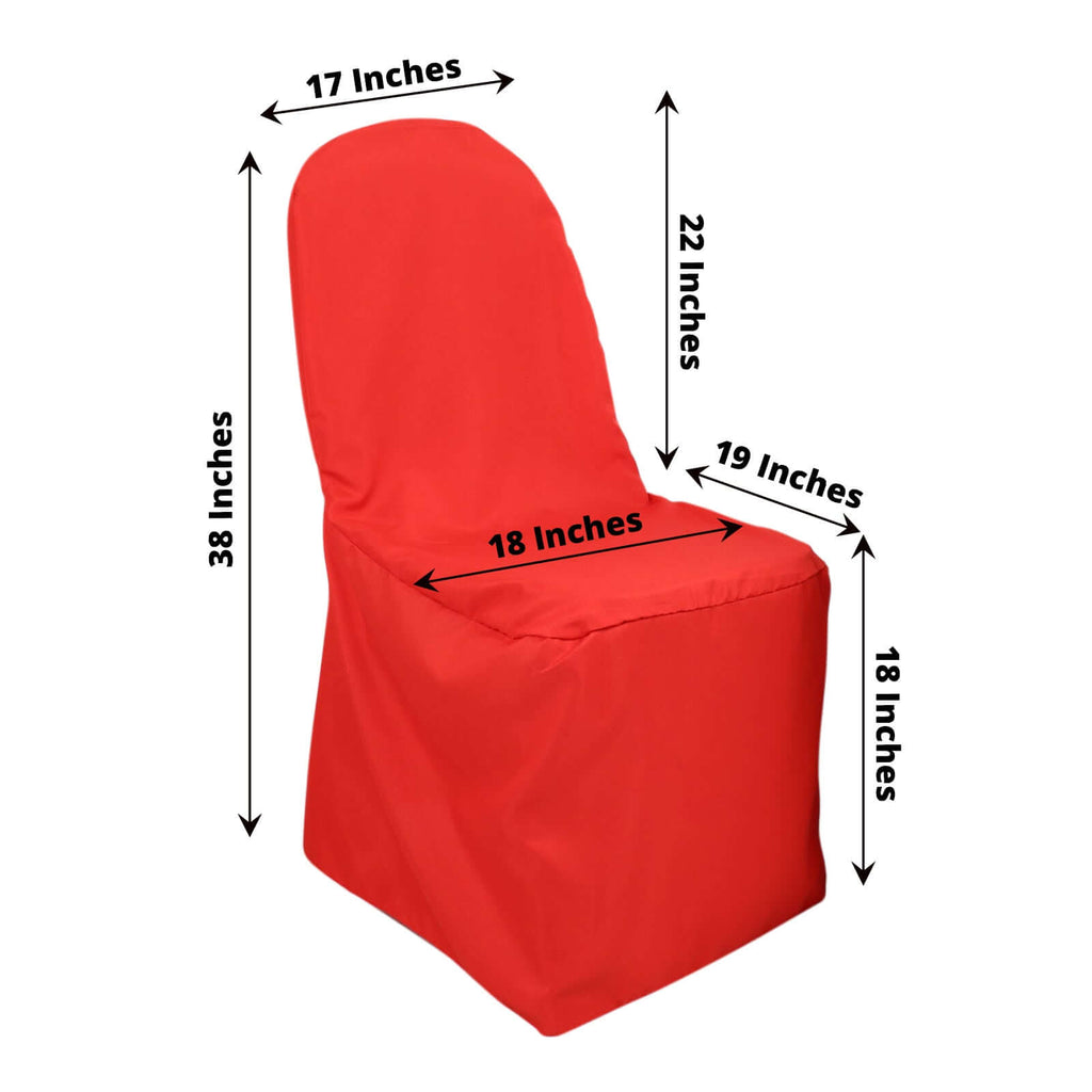 Polyester Banquet Chair Covers Red by TableclothsFactory.com