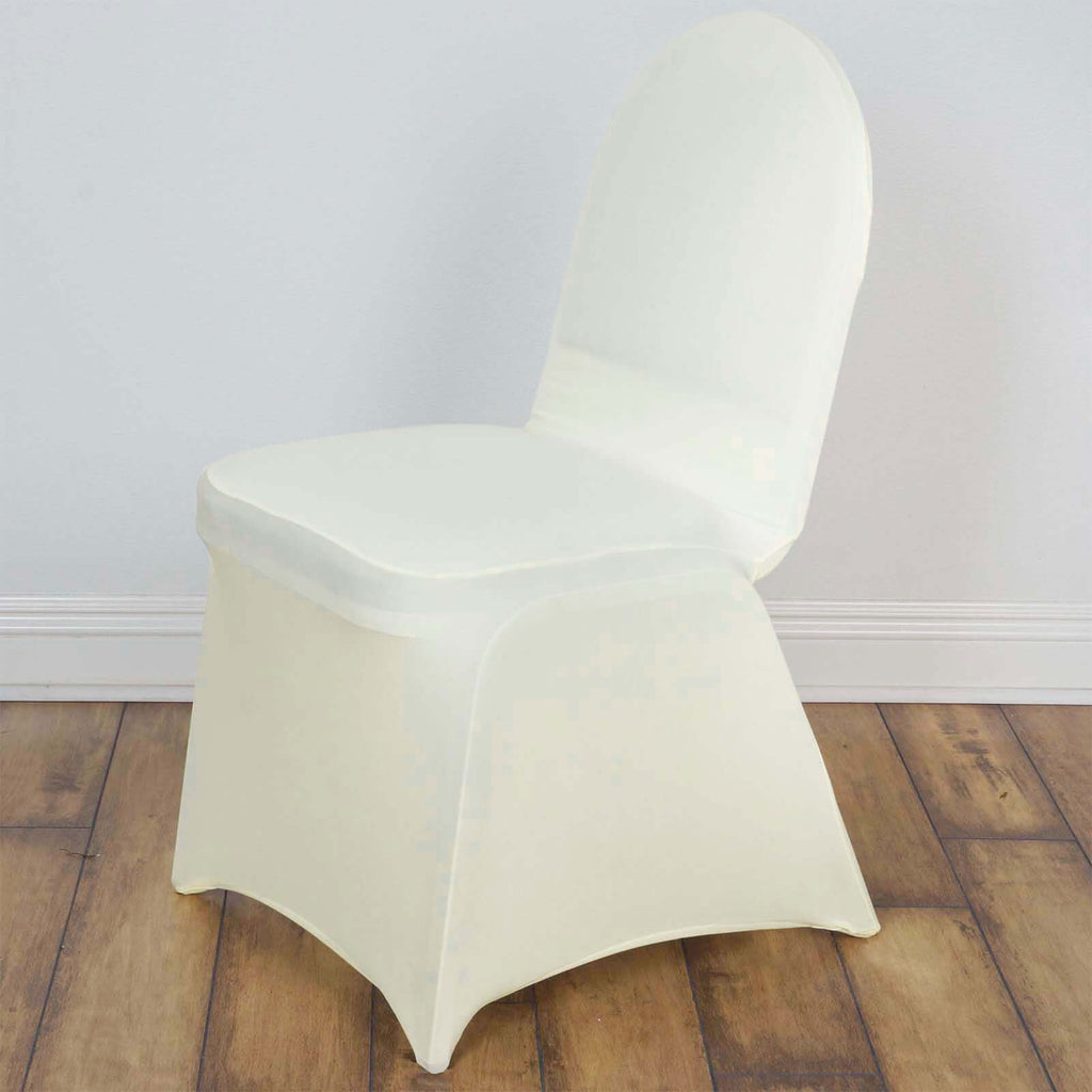 Madrid Spandex Fitted Chair Cover Ivory by TableclothsFactory.com