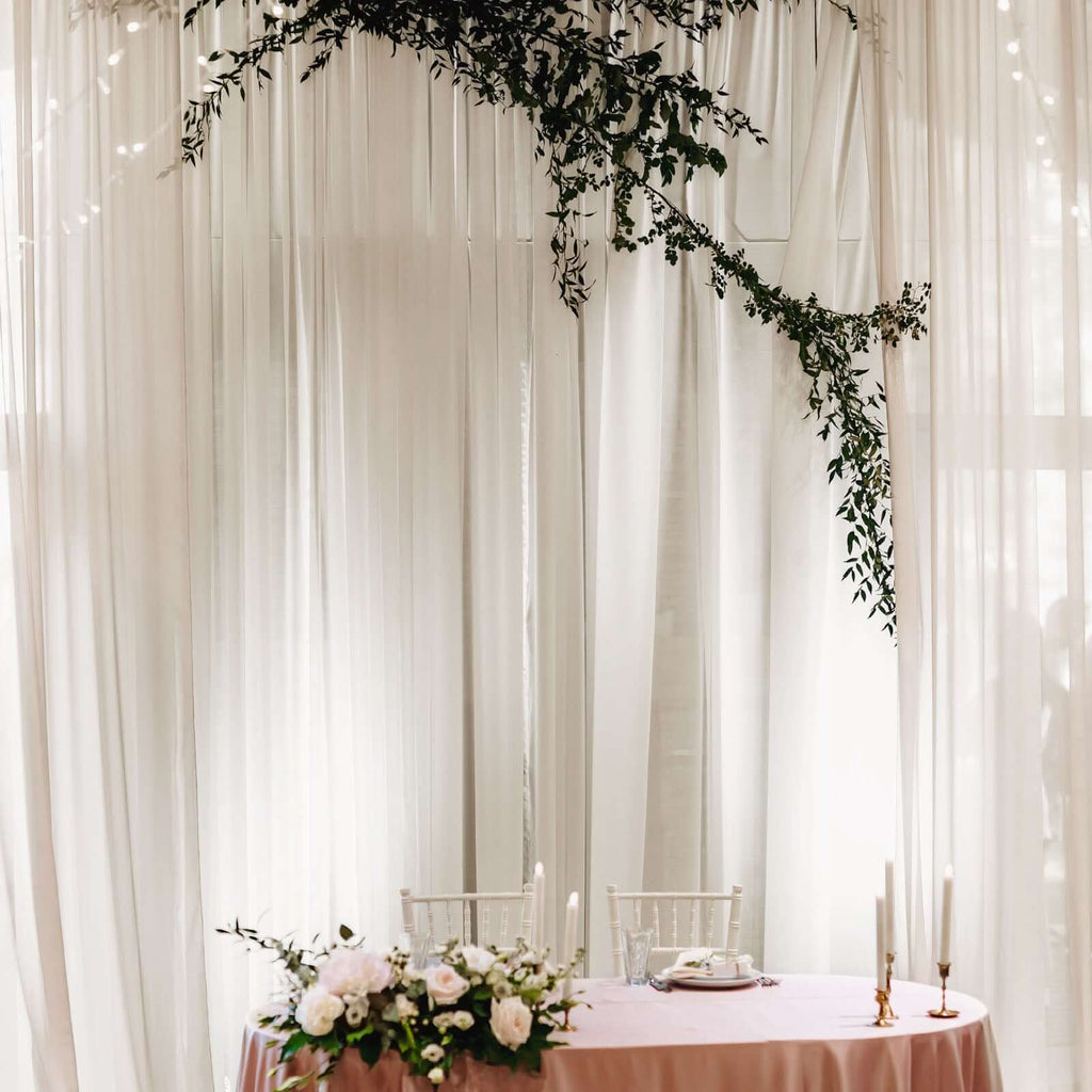 Ivory Sheer Fire Retardant Curtain Panels 10ftx20ft ...