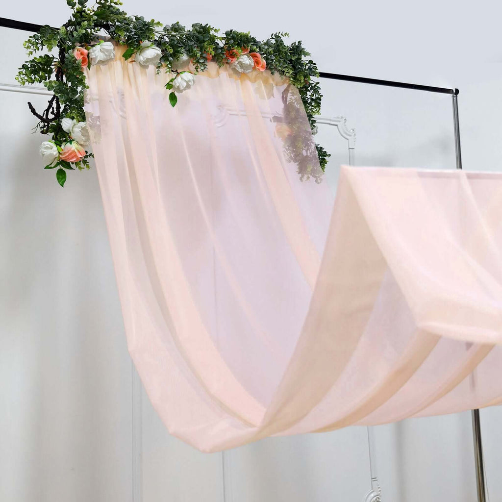 5ftx32ft Blush Chiffon Curtain Panel | tableclothsfactory.com