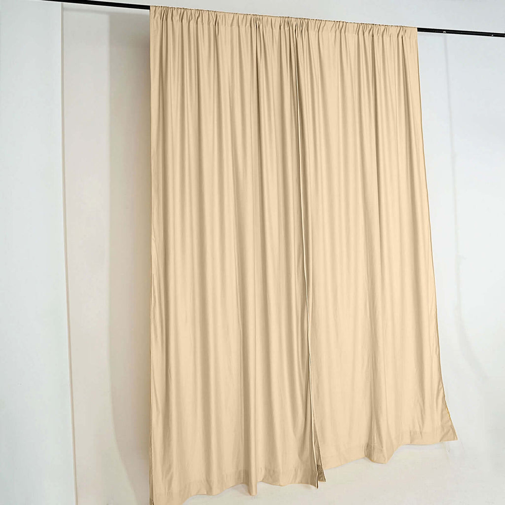 Champagne Scuba Polyester Drapes 10ftx10ft | tableclothsfactory.com
