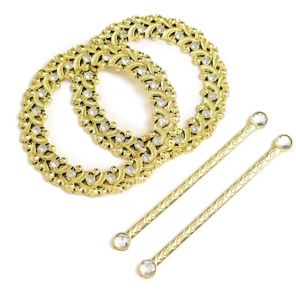 7" Gold Acrylic Crystal Curtain Tie Backs | tableclothsfactory.com
