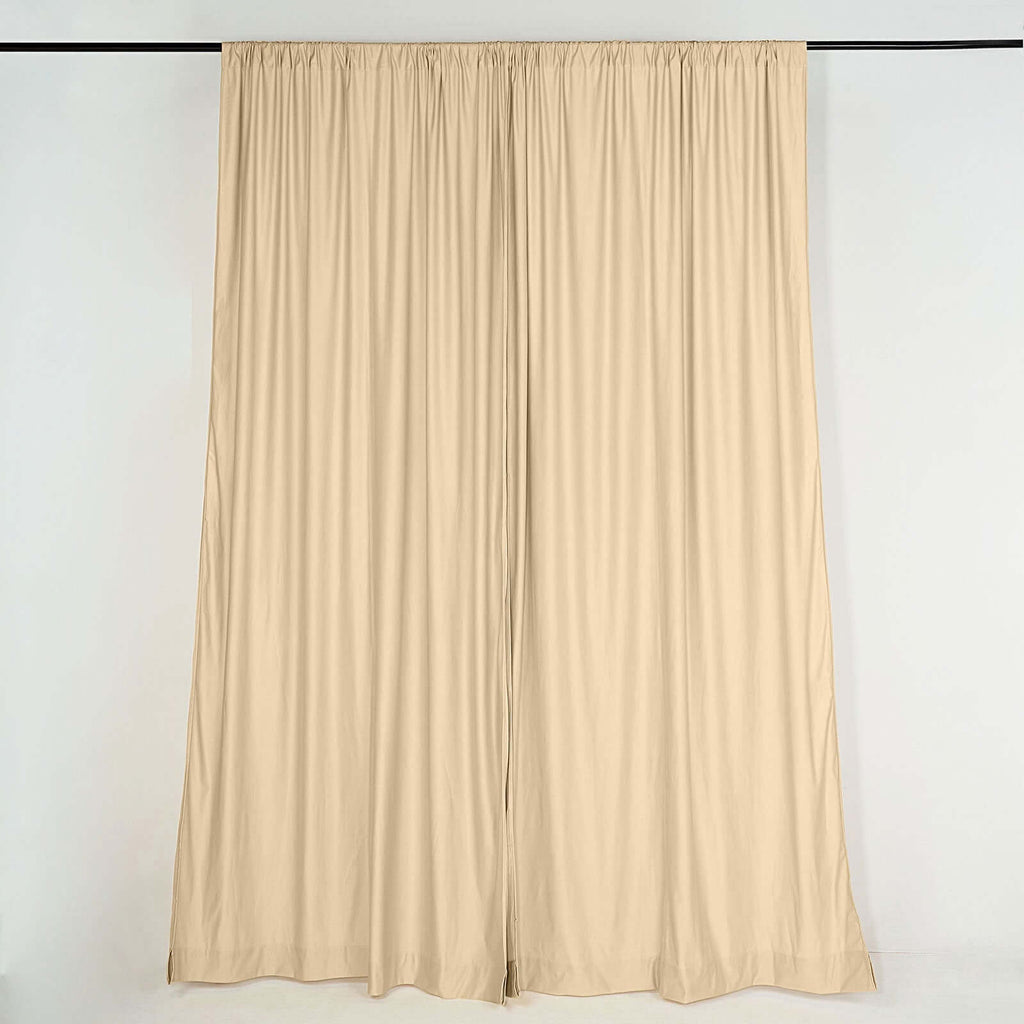 Champagne Scuba Polyester Drapes 10ftx10ft | tableclothsfactory.com