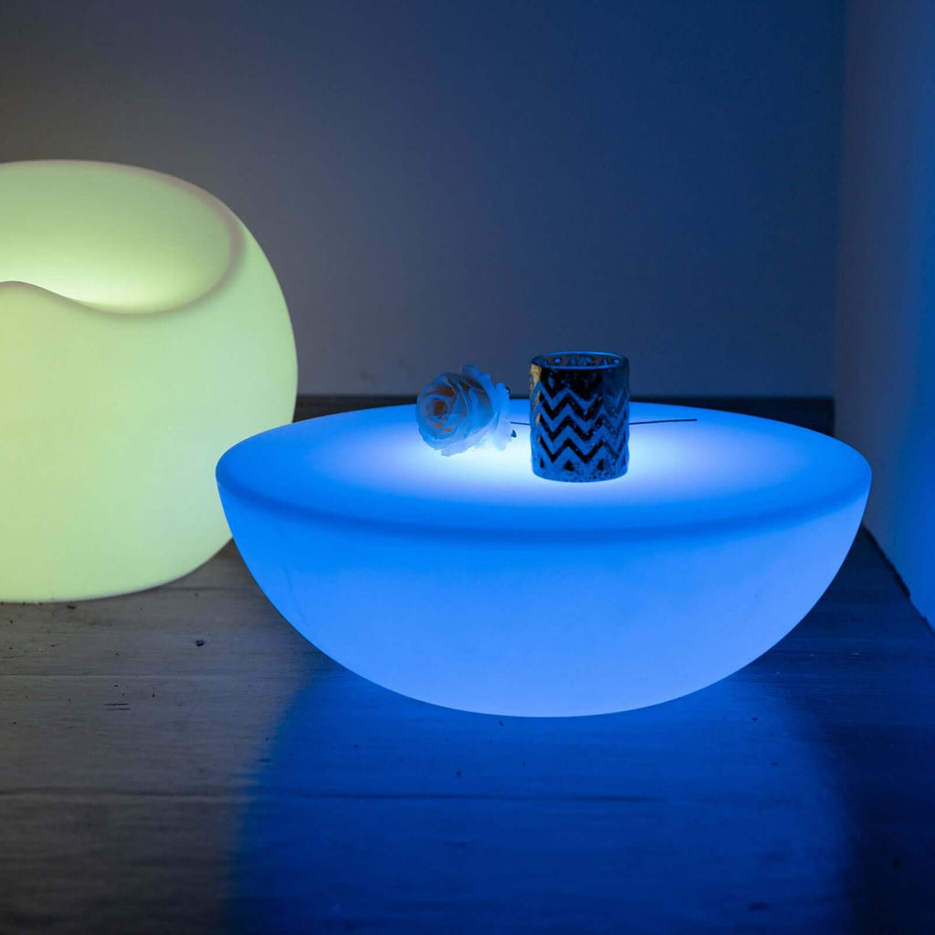 23.5" Cordless LED Rechargeable Round Table, Light Up Furniture - Color ...