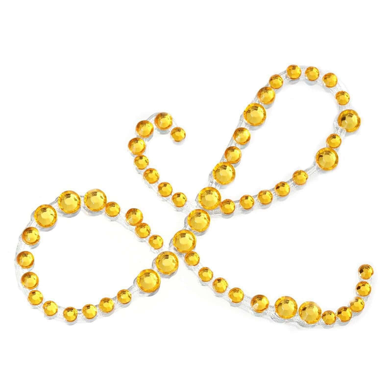 Gold Rhinestone Monogram Letter Stickers - 12 Pack | tableclothsfactory.com
