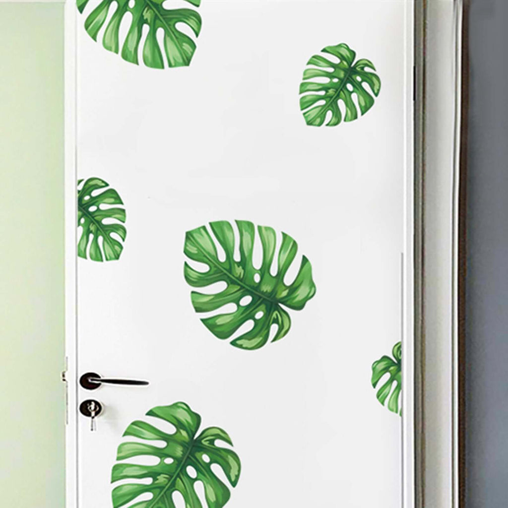 Green Monstera Leaves Wall Decals | tableclothsfactory.com