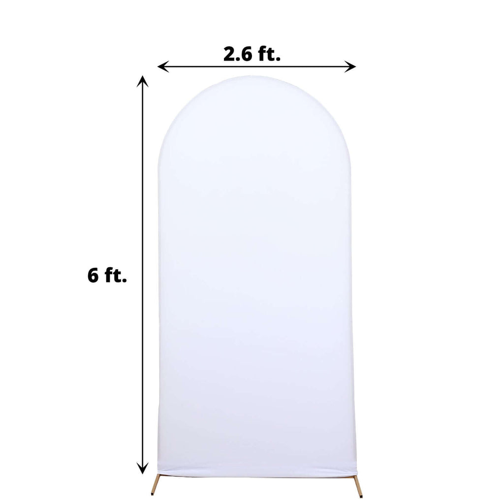 6ft White Spandex Fitted Backdrop Cover | tableclothsfactory.com