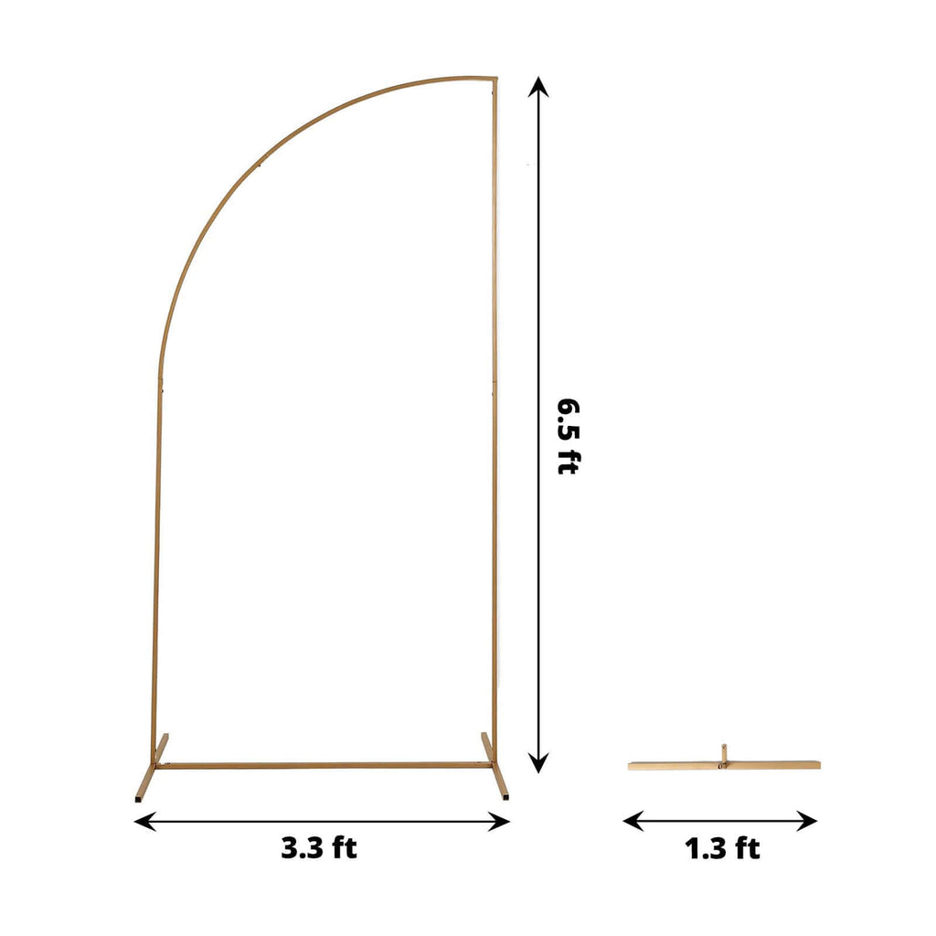 7ft Gold Metal Half Moon Floral Wedding Arch