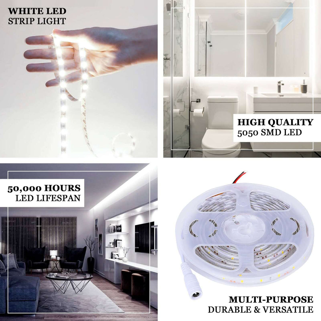16ft Cool White 300 LED Flexible Strip Lights | tableclothsfactory.com