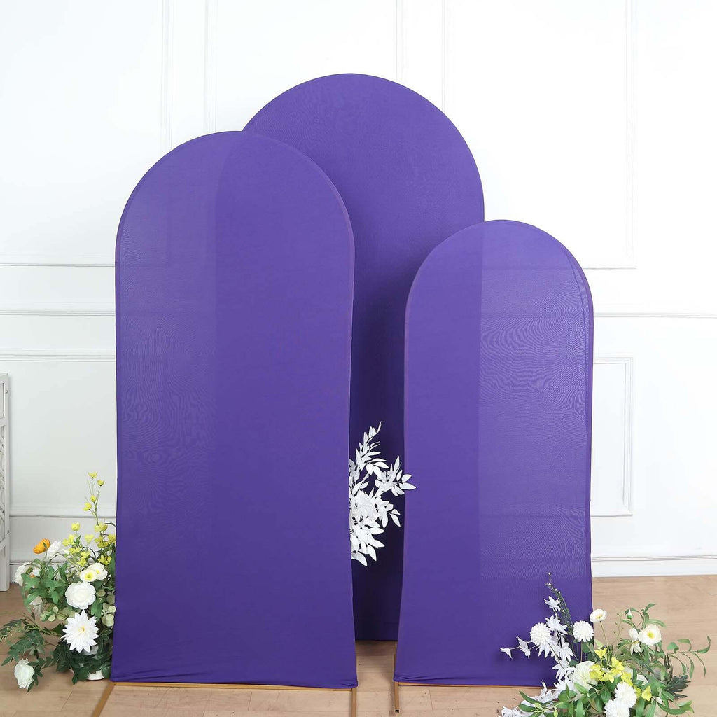 Matte Purple Spandex Chiara Backdrop Covers | tableclothsfactory.com
