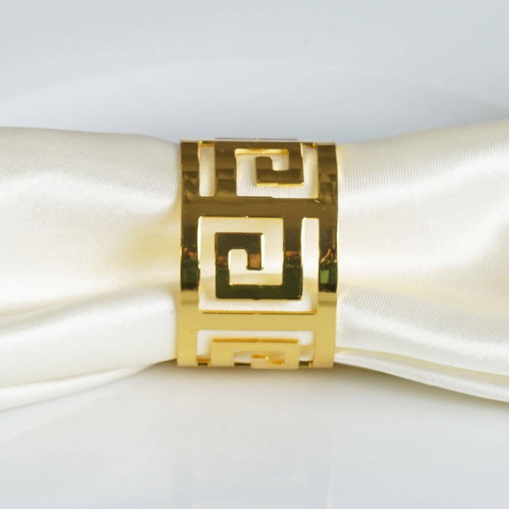 Gold Plated Aluminum Napkin Rings - 4 Pack | tableclothsfactory.com
