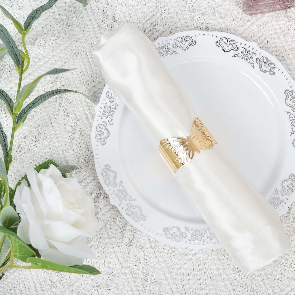 Metallic Gold Butterfly Napkin Rings - 5 Pack | tableclothsfactory.com
