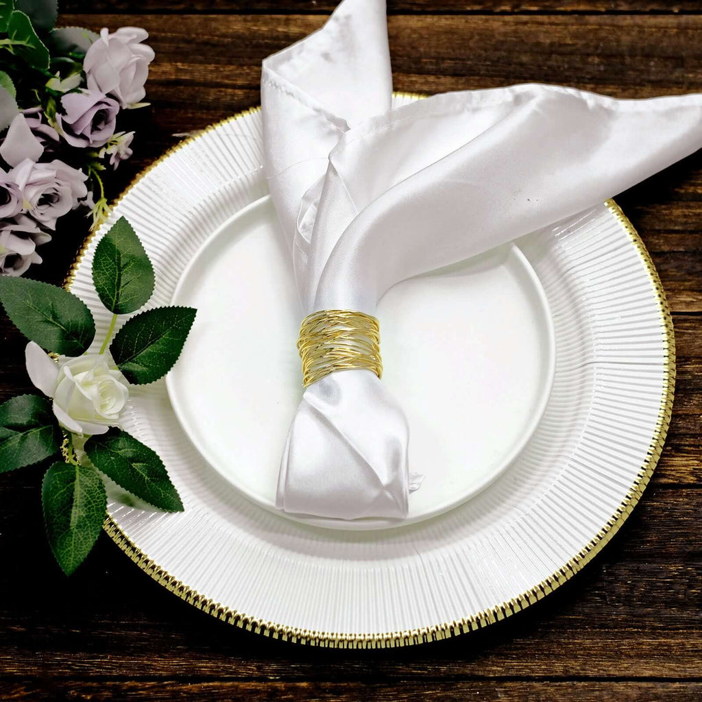 Gold Metal Wire Napkin Rings - 4 Pack | tableclothsfactory.com