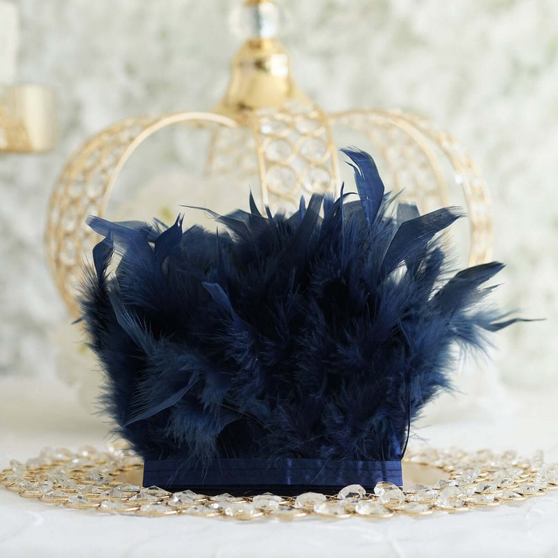 Navy Blue Ostrich Feathers 12 Pack | tableclothsfactory.com