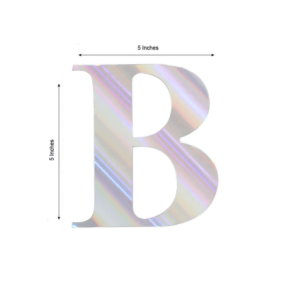 4 Pack - 5" Iridescent Alphabet Stickers Banner, Customizable Stick On ...