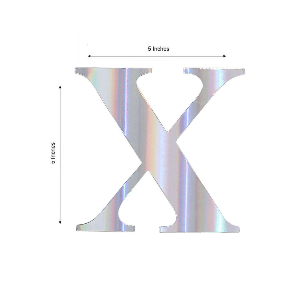 4 Pack - 5" Iridescent Alphabet Stickers Banner, Customizable Stick On ...