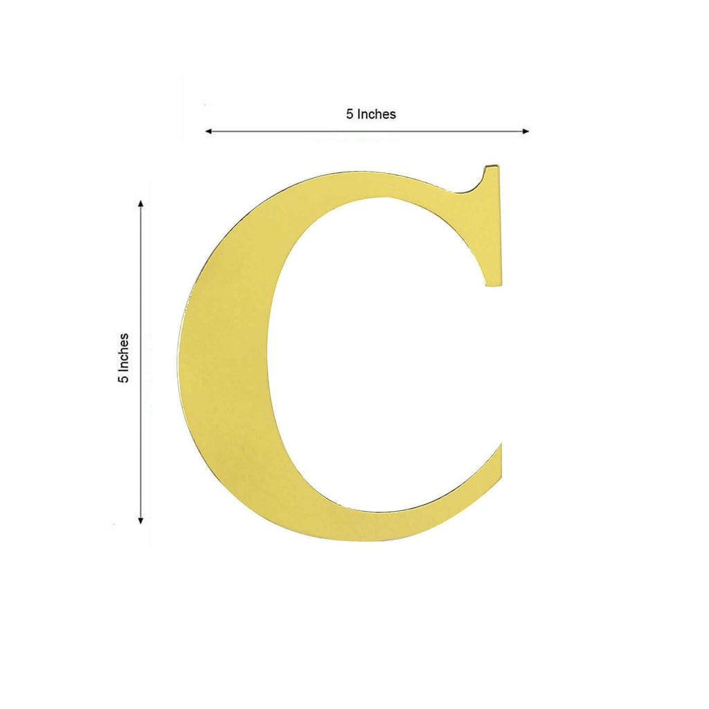 4 Pack - 5" Metallic Gold Alphabet Stickers Banner, Customizable Stick ...