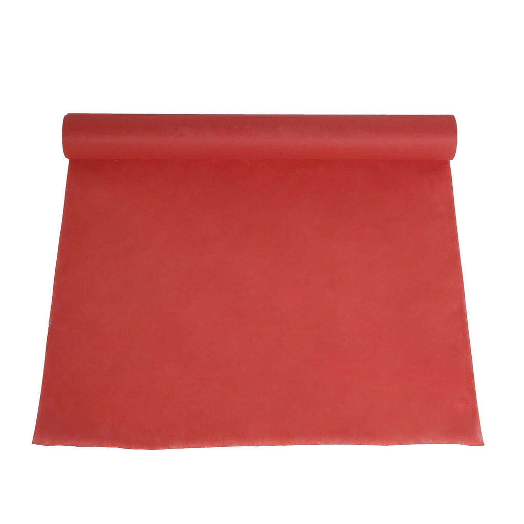 3Ft X 100Ft Red Rayon Wedding Aisle Runner, Non-Woven Carpet Runner