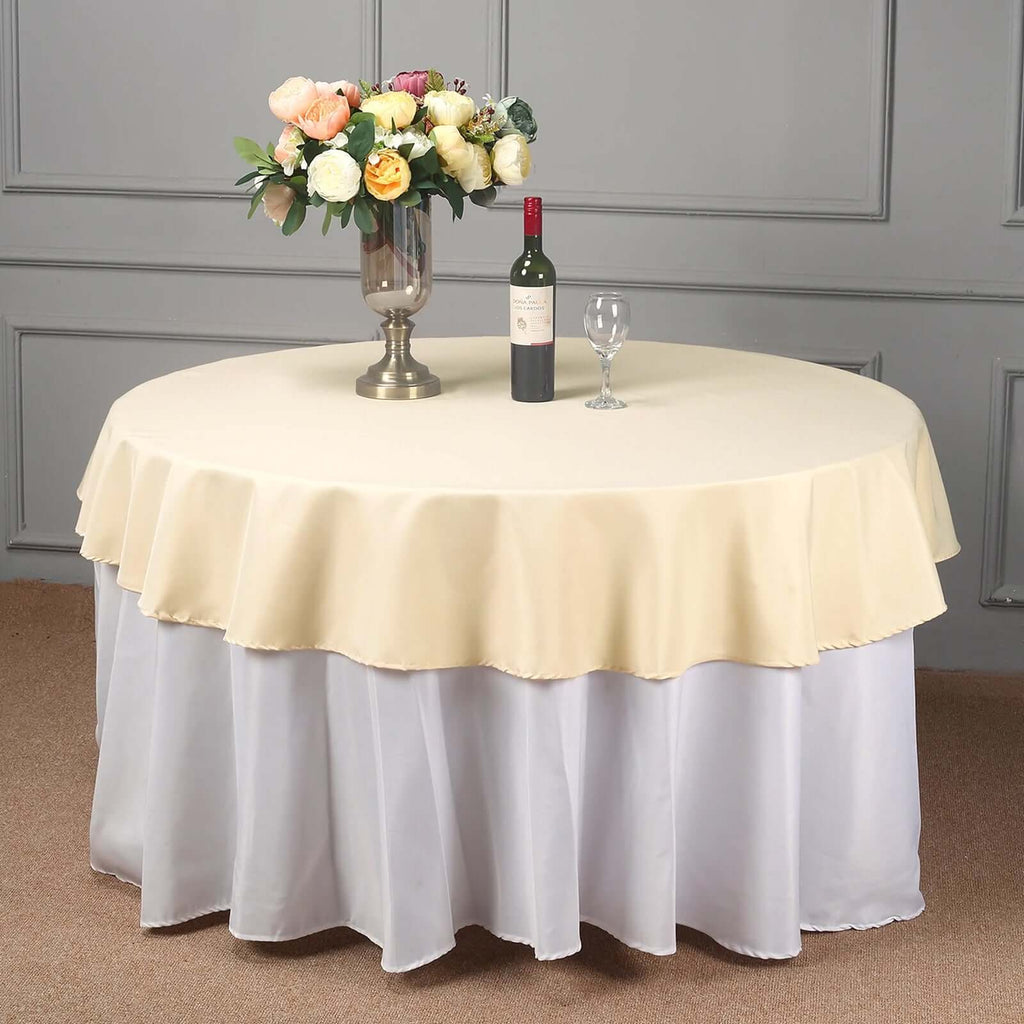 Polyester Tablecloth 70" Beige by TableclothsFactory.com