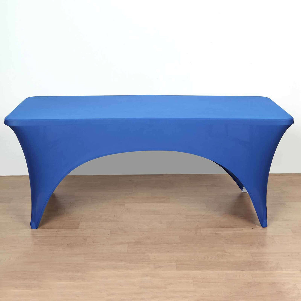 Open Back Spandex Table Cover 72"x30" Royal Blue by TableclothsFactory.com