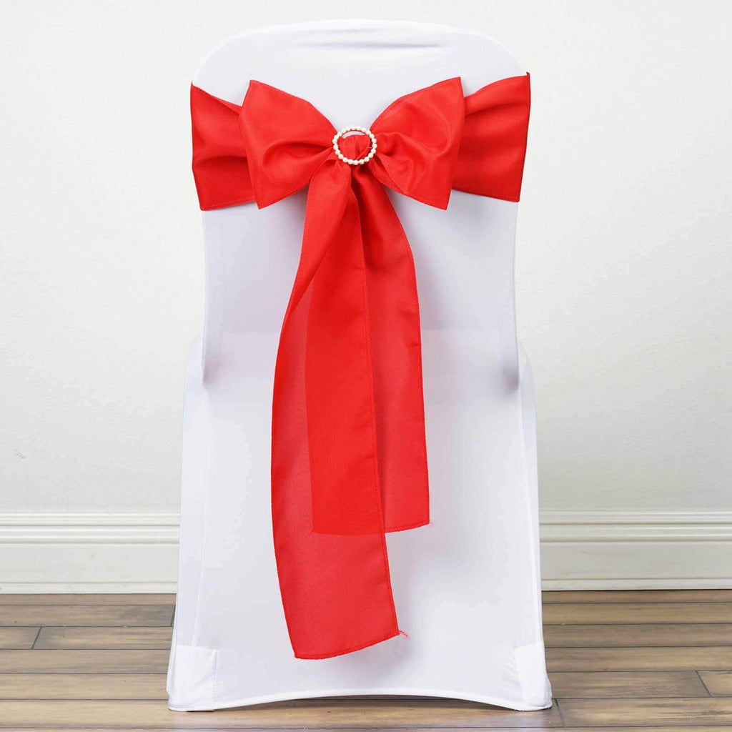 Polyester Chair Sashes 6"x108" Red by TableclothsFactory.com