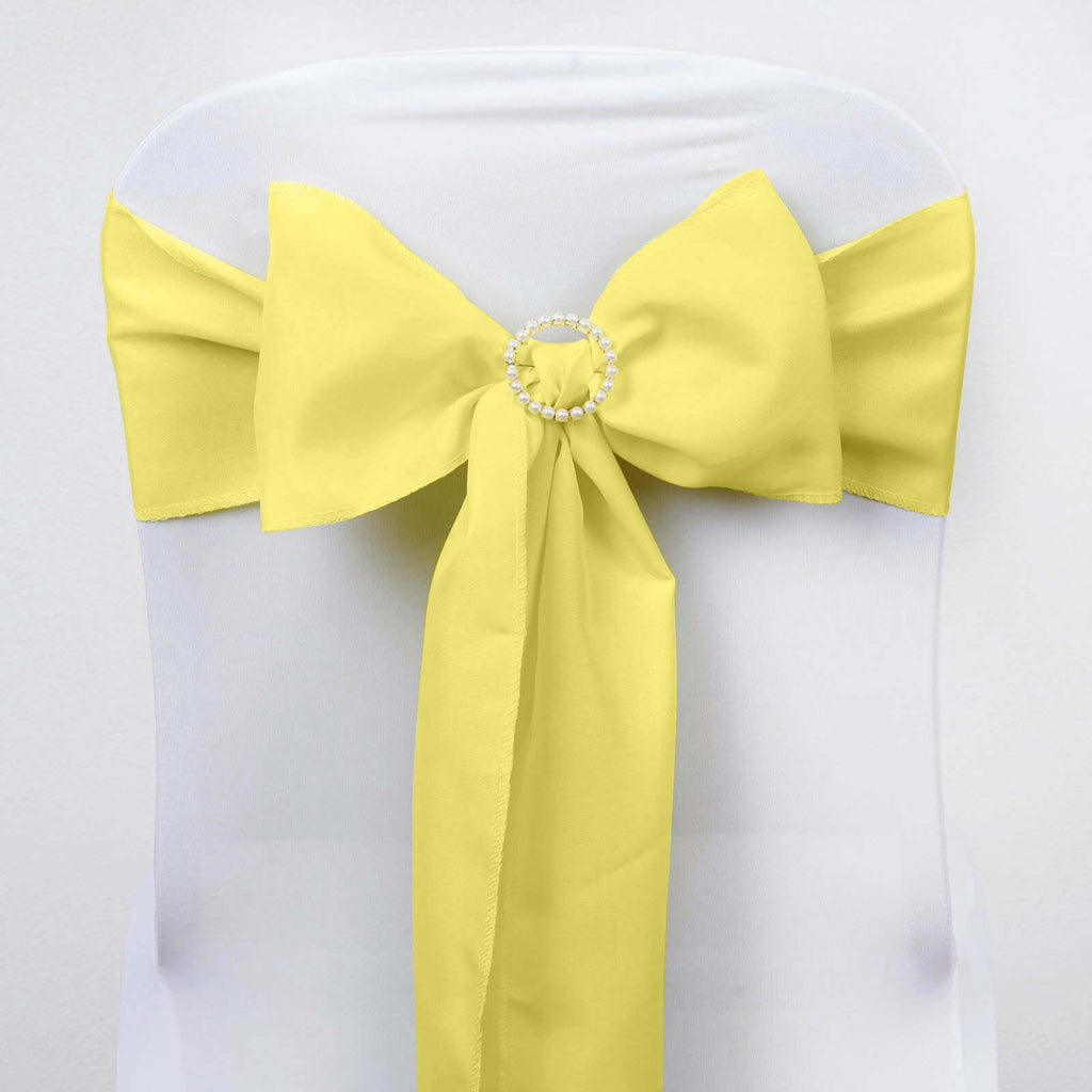 Polyester Chair Sashes 6"x108" Yellow by TableclothsFactory.com