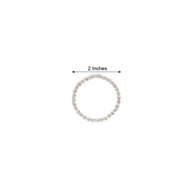 Rhinestone Circle Sash Buckle 2" Silver by TableclothsFactory.com