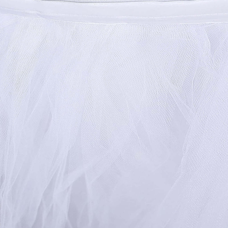 Tulle Pleated Skirt 21ft White by TableclothsFactory.com