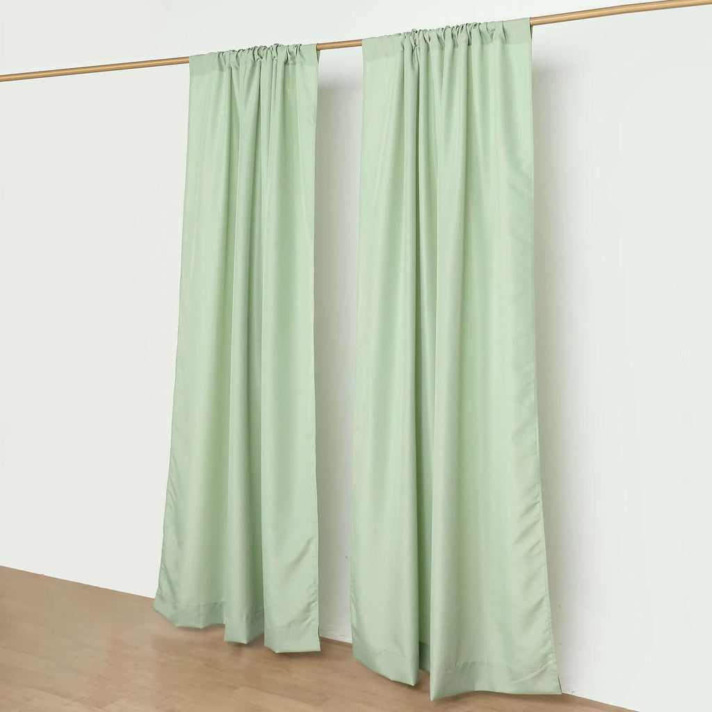 Sage Green Polyester Drapes 10ftx8ft | tableclothsfactory.com
