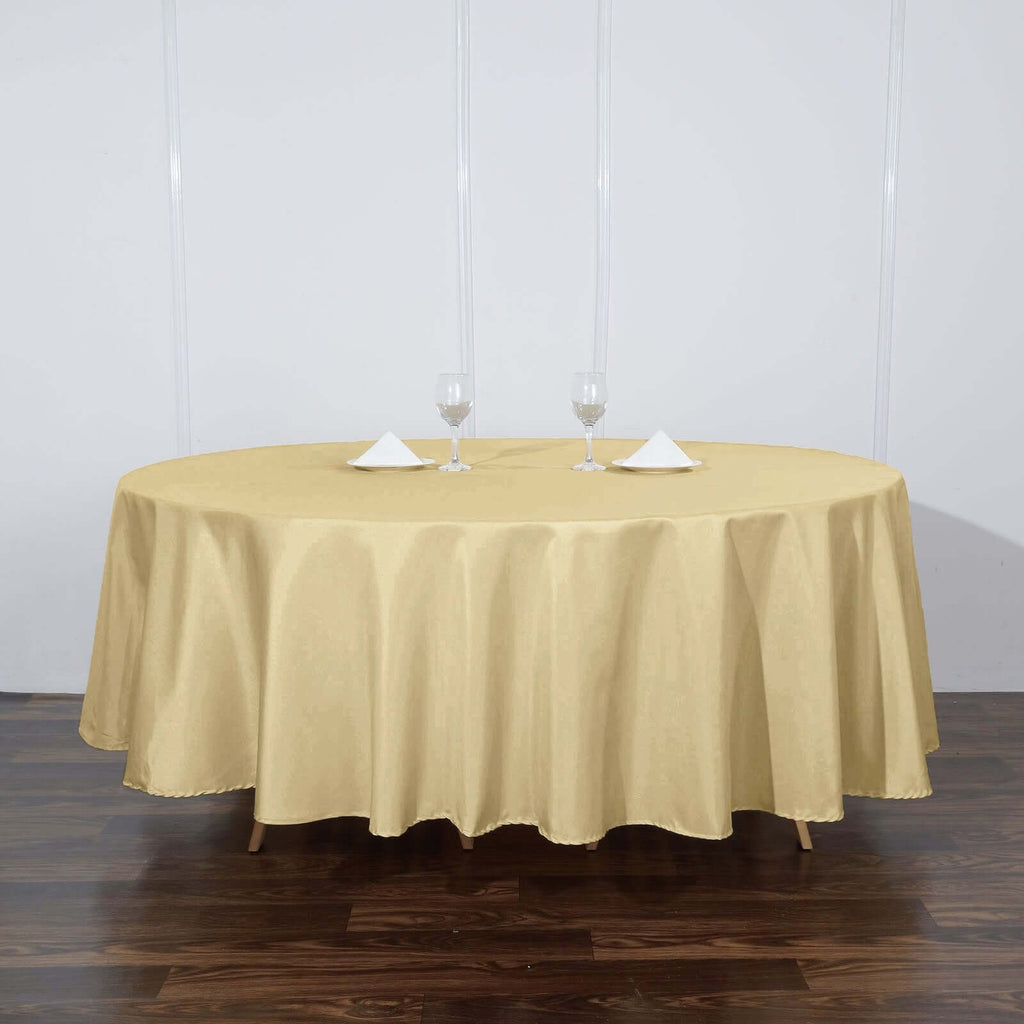 Polyester Tablecloth 108" Champagne by TableclothsFactory.com