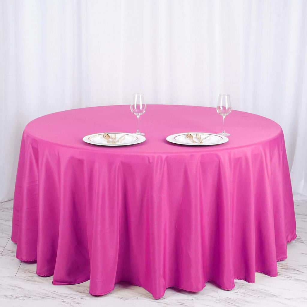 Polyester Tablecloth 120" Fuchsia by TableclothsFactory.com