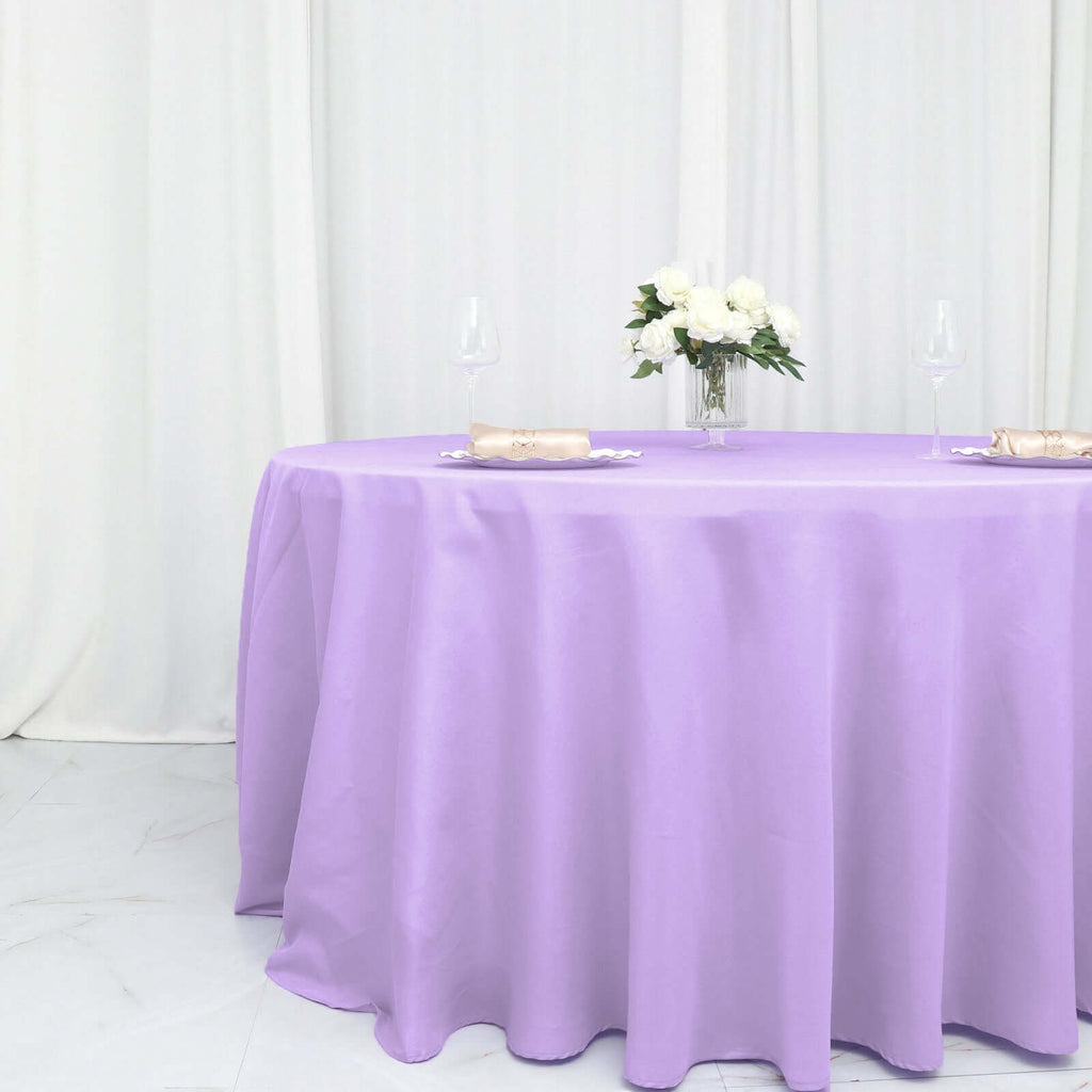 Polyester Tablecloth 132" Lavender Lilac by TableclothsFactory.com
