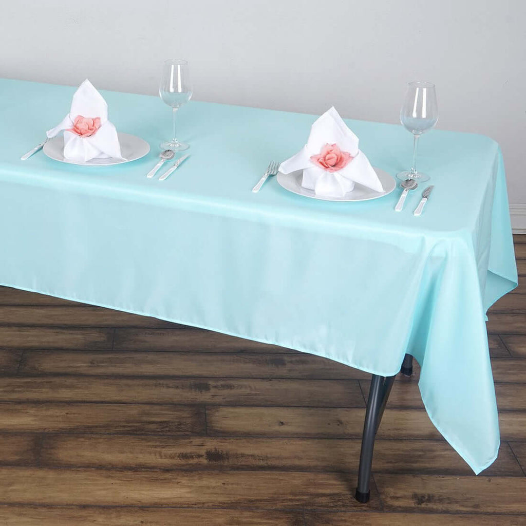Polyester Tablecloth 60"x102" Light Blue by TableclothsFactory.com