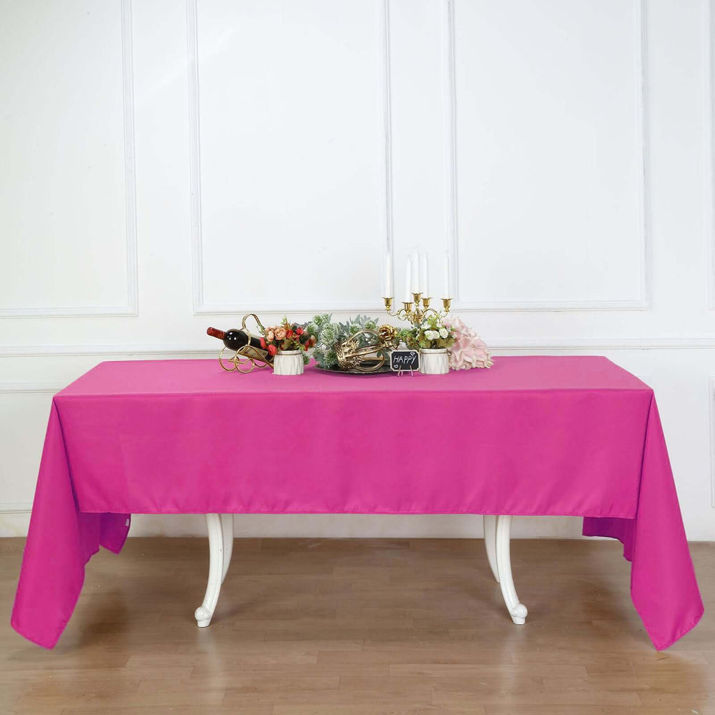 Polyester Tablecloth 60"x126" Fuchsia by TableclothsFactory.com