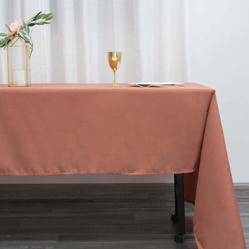 Polyester Tablecloth 60"x126" Terracotta by TableclothsFactory.com