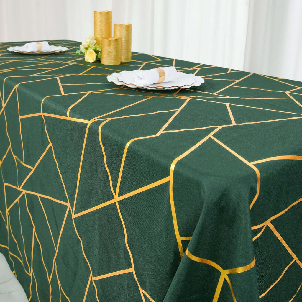 Geometric Polyester Tablecloth 90"x156" Emerald Green by ...