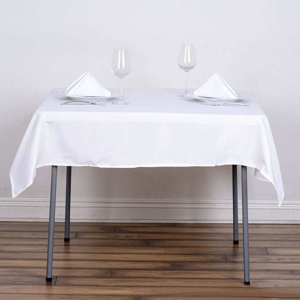 Polyester Tablecloth 54"x54" White by TableclothsFactory.com