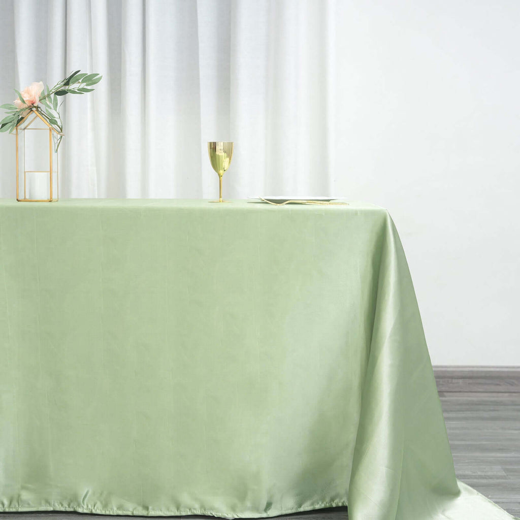 Satin Tablecloth 90"x132" Sage Green by TableclothsFactory.com