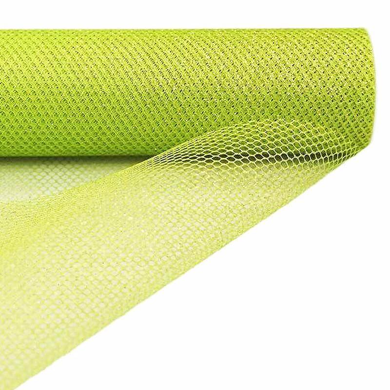 Apple Green Hex Deco Mesh Fabric Roll 19"x10 Yards | tableclothsfactory.com