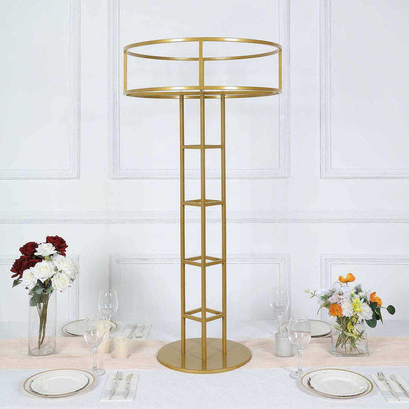 Gold Metal Mermaid Tail Flower Frame Stand | tableclothsfactory.com