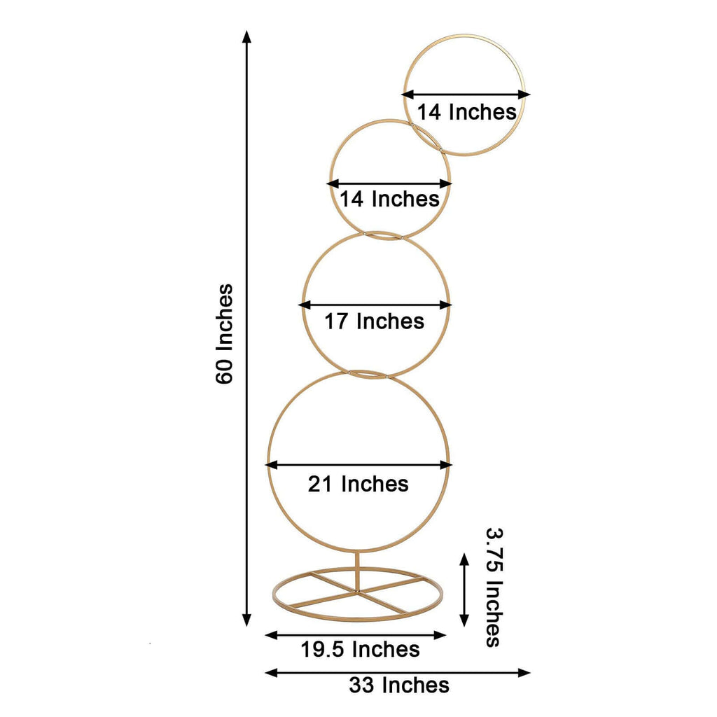 5ft Gold Hoop Flower Stand | tableclothsfactory.com