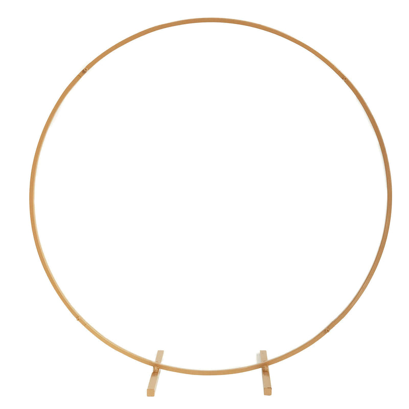 36" Gold Metal Round Hoop Floral Wreath | tableclothsfactory.com