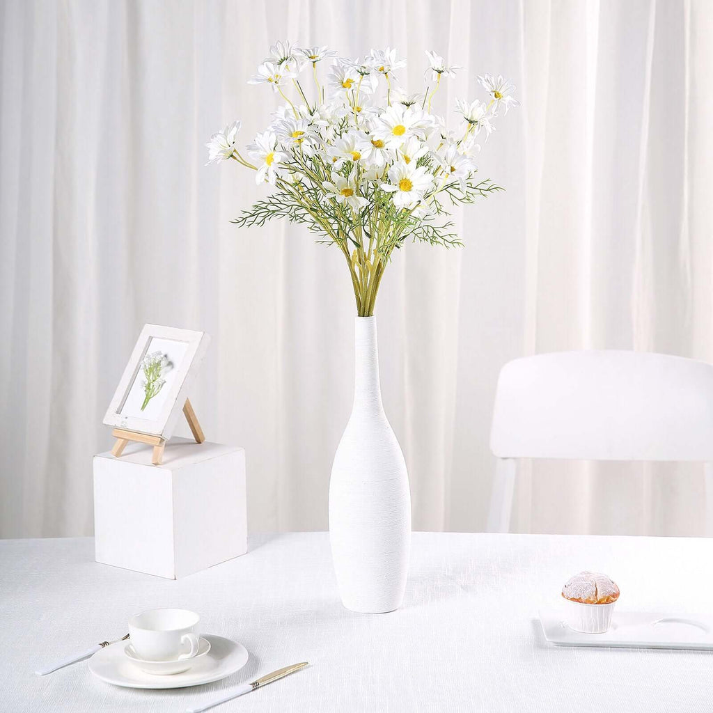 6 Bushes | White Silk Daisy Flower Stem Bouquet